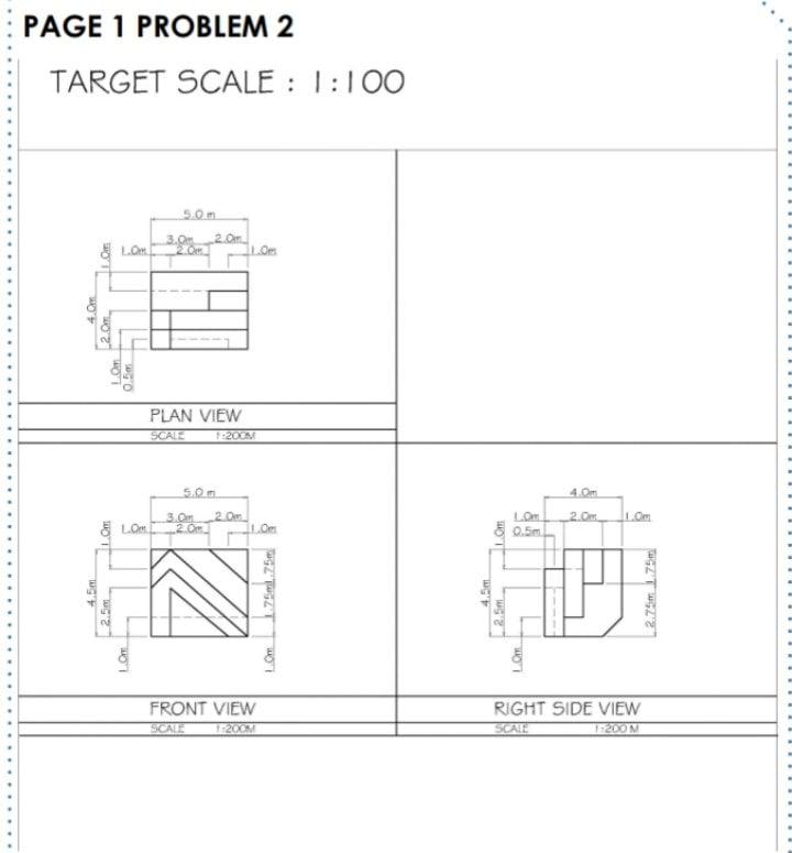Solved Instructions Page 1 • Given 2 sets of orthographic | Chegg.com