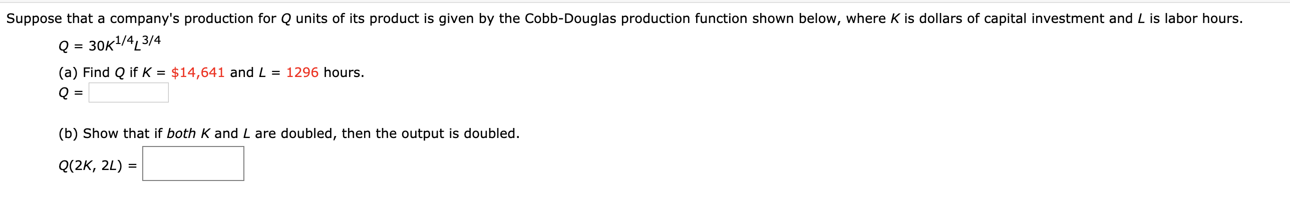Solved Suppose that a company's production for Q units of | Chegg.com