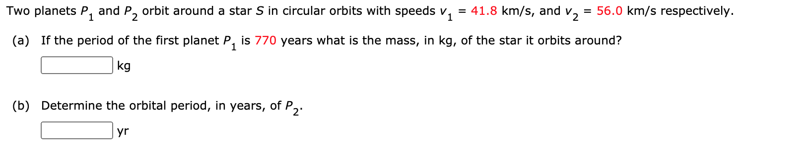 Solved Two planets P, and P2 orbit around a star S in | Chegg.com