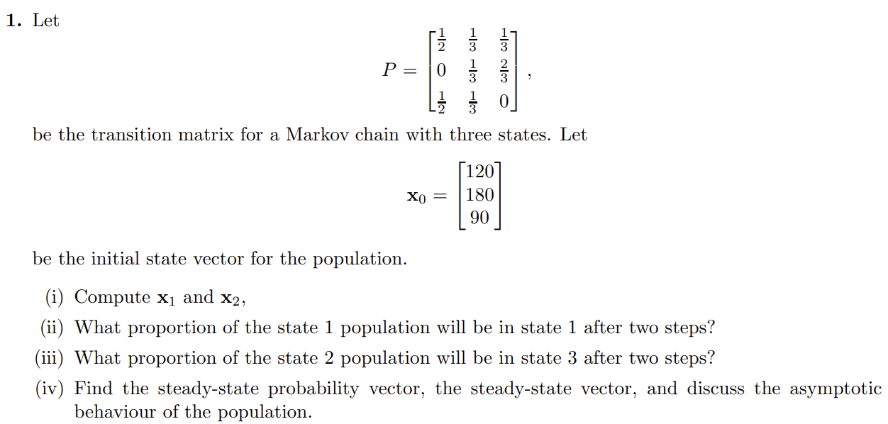 Solved question (iv), How to find steady-state probability | Chegg.com
