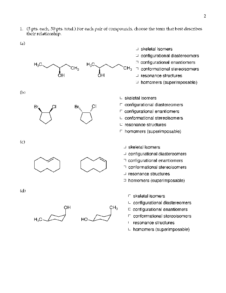 Solved (5 pts. each, 50 pts. total.) For each pair of | Chegg.com