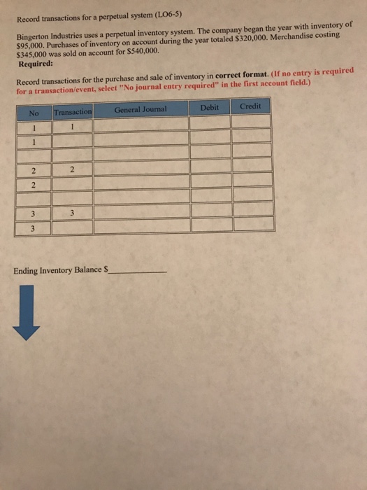 Solved Record transactions for a perpetual system (LO6-5) | Chegg.com
