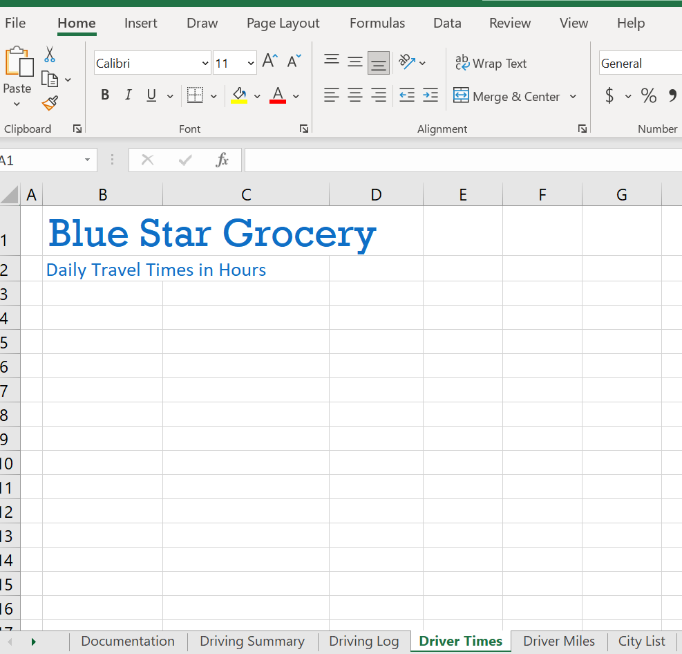 Solved 7. In the Driving Summary worksheet, Gina entered a | Chegg.com
