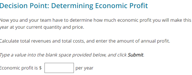 Solved Decision Point: Determining Profit-Maximizing Output | Chegg.com