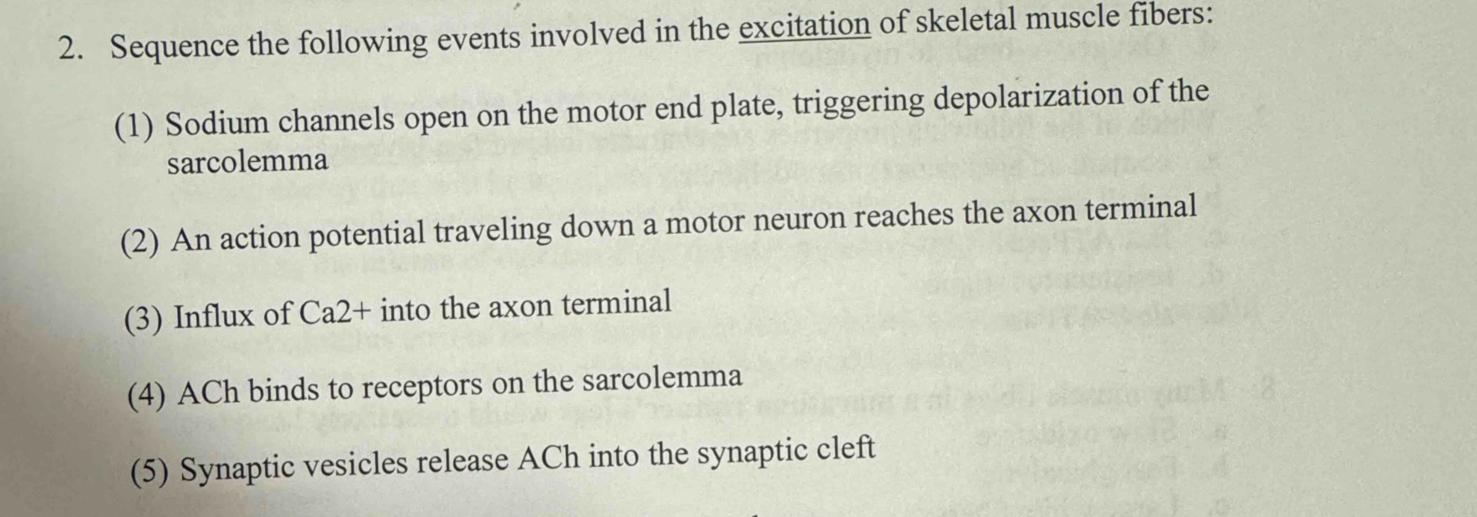 Solved Sequence the following events involved in the | Chegg.com