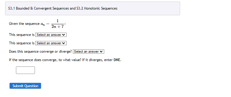 Solved S3.1 Bounded & Convergent Sequences and $3.2 | Chegg.com