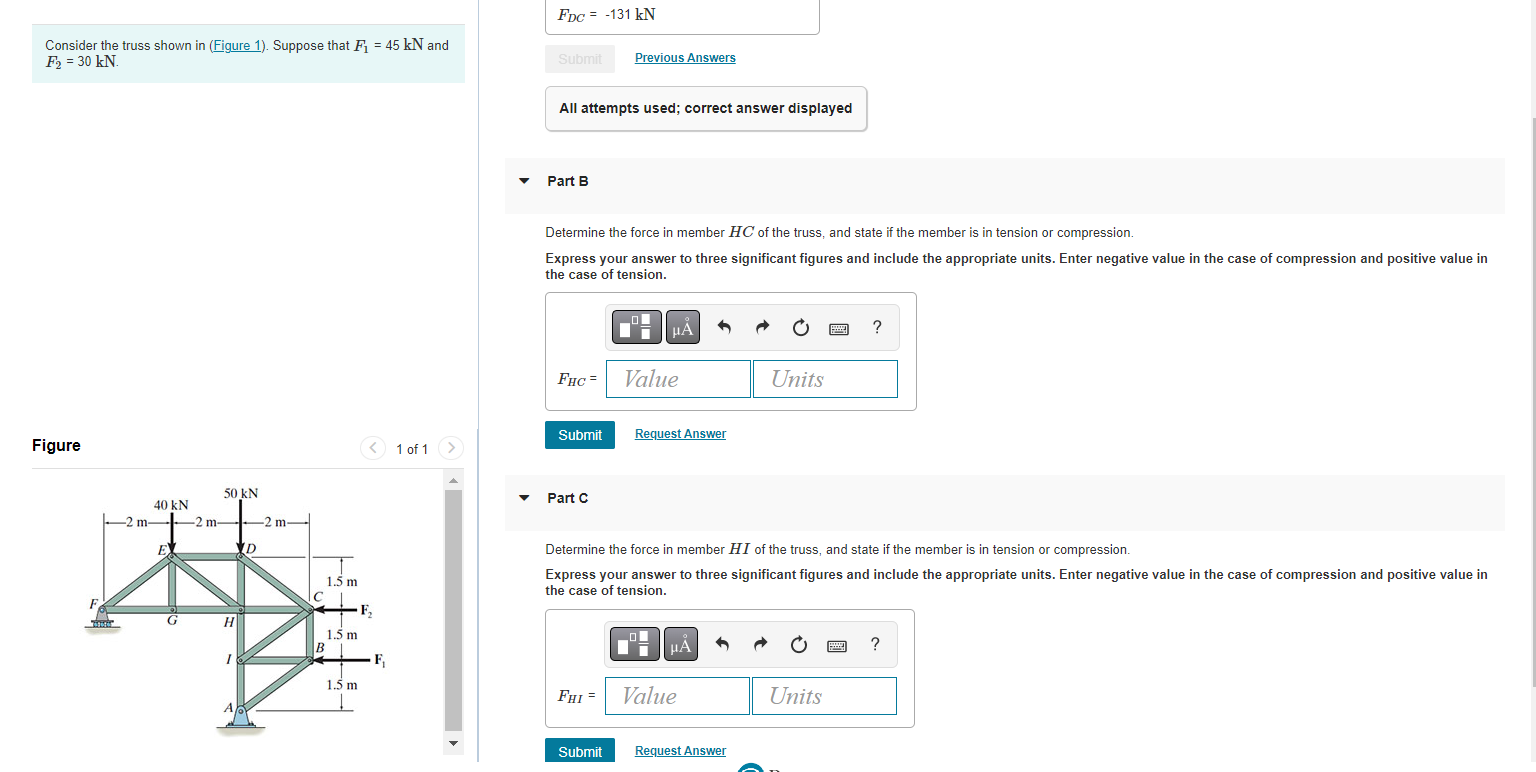 Solved Consider the truss shown in (Figure 1). Suppose that | Chegg.com
