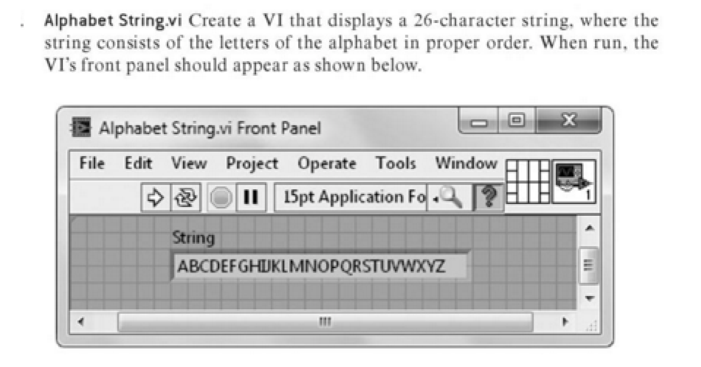 Solved Alphabet String.vi Create a VI that displays a | Chegg.com