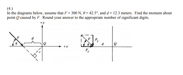 Solved (4.) In the diagrams below, assume that F=300 | Chegg.com