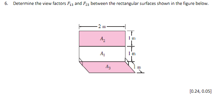 Solved 6. Determine the view factors F13 and F23 between the | Chegg.com