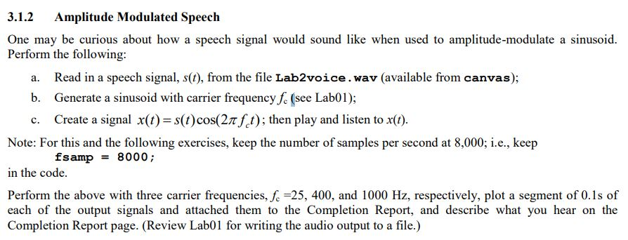 Solved Matlab Questionyou Can Use Any Wav File For This I