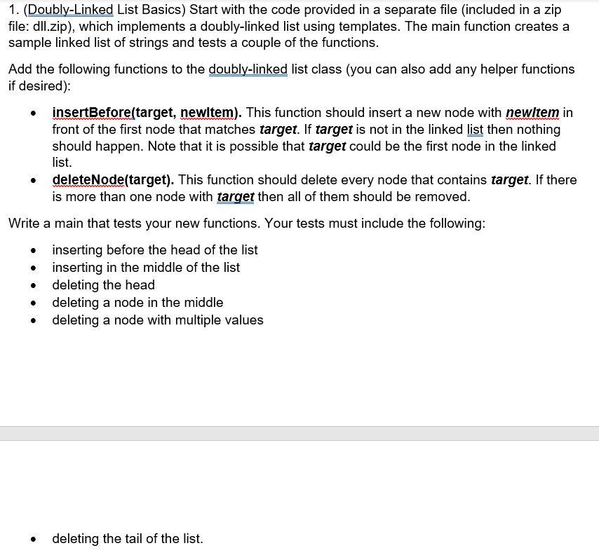Solved Please add the following functions listed below and | Chegg.com