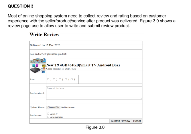 Solved QUESTION 3 Most of online shopping system need to | Chegg.com