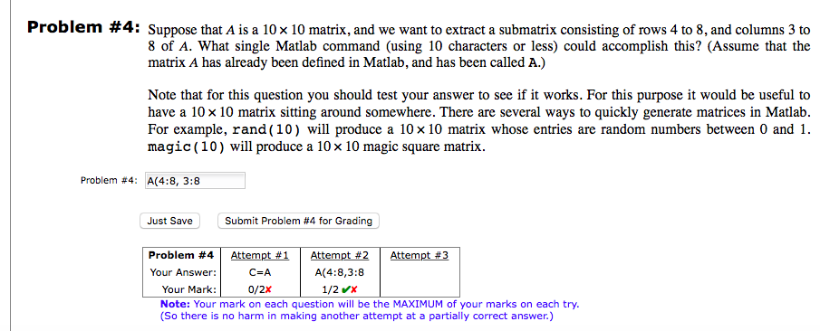 Solved Problem #4: suppose that A is a 10 x 10 matrix, and | Chegg.com