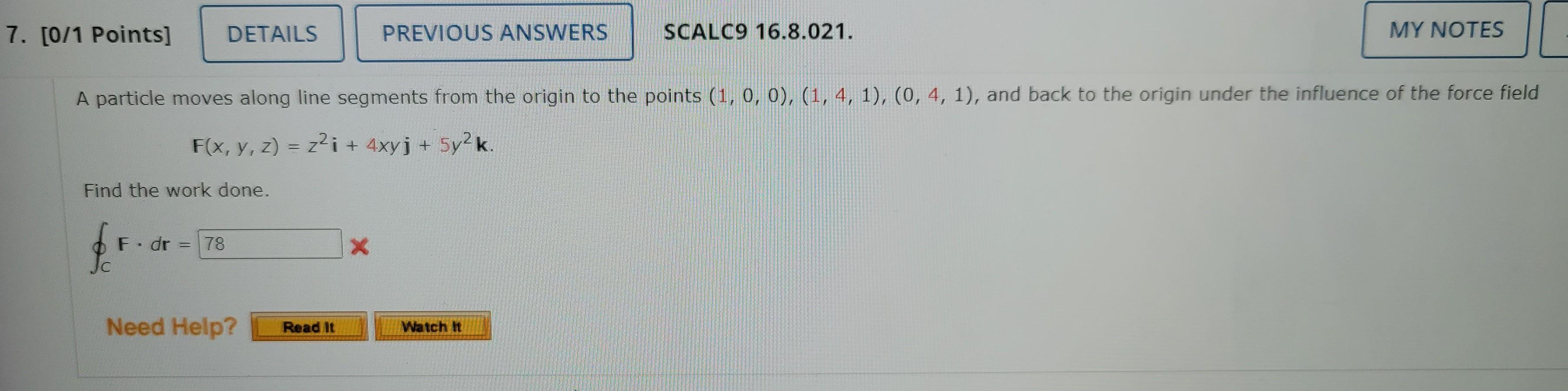 Solved 7. [0/1 Points] DETAILS PREVIOUS ANSWERS SCALC9 | Chegg.com
