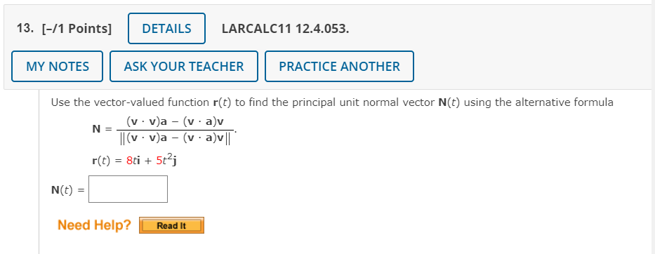 Solved 13. [-/1 Points] DETAILS LARCALC11 12.4.053. MY NOTES | Chegg.com