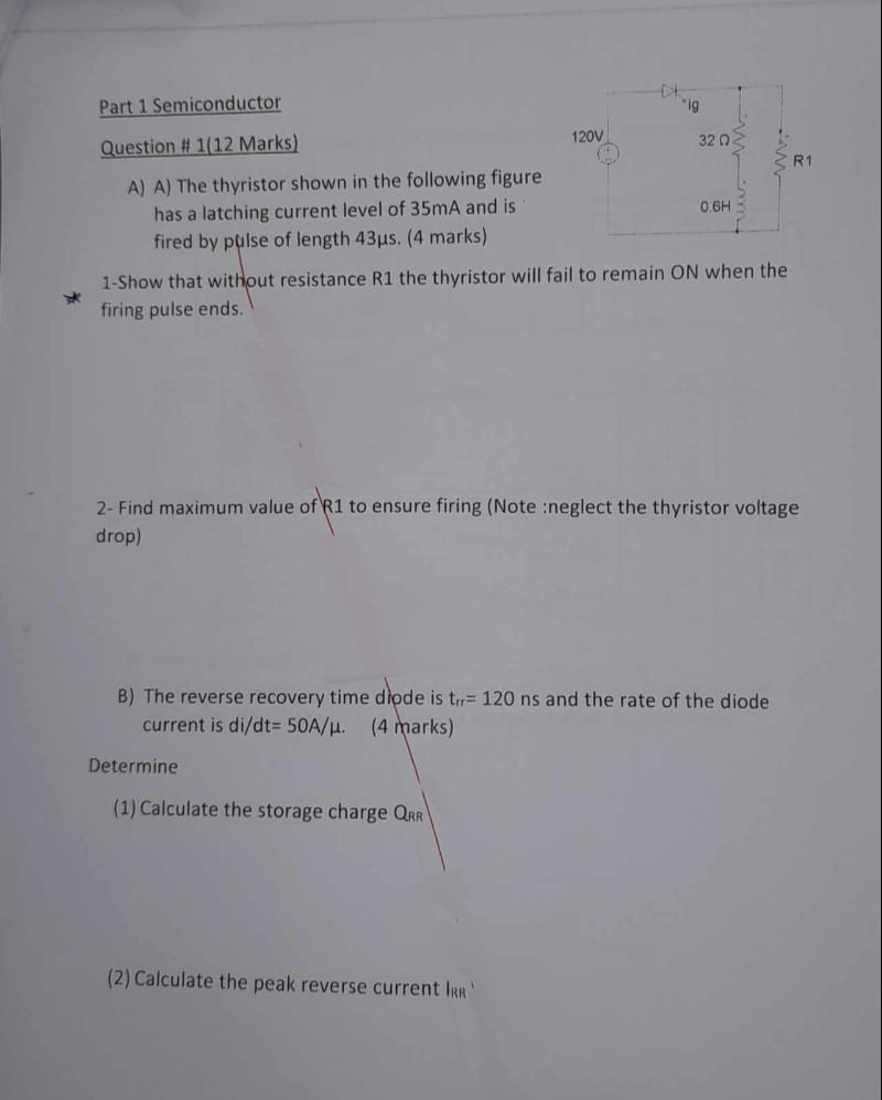 Solved Part 1 ﻿SemiconductorQuestion #1(12 ﻿Marks)A43μs. ( 4 | Chegg.com