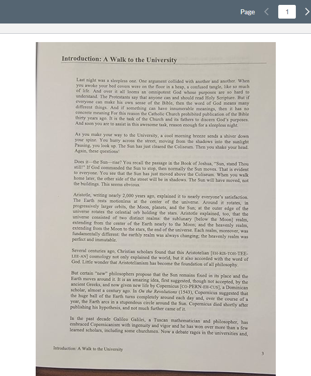Solved EASY ASSIGNMENT Please review the Galileo readings | Chegg.com