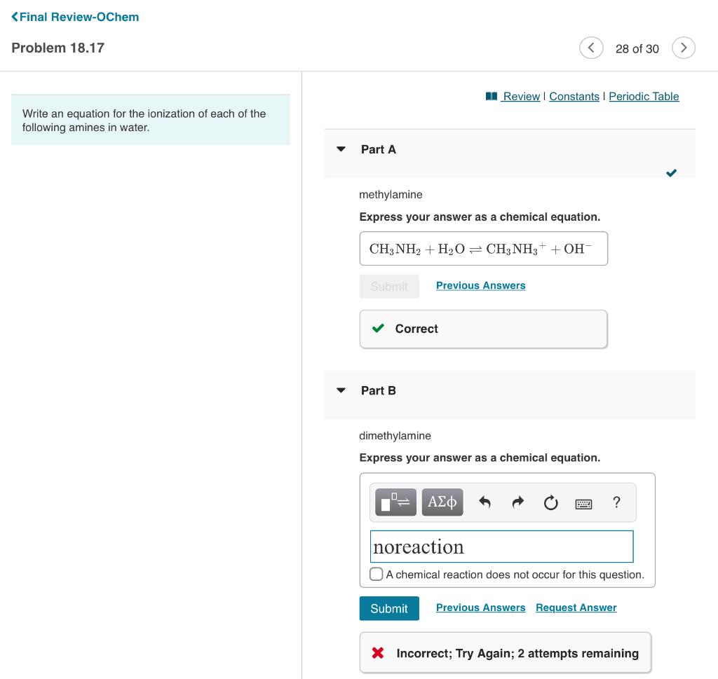 Solved A Review Constants Periodic Table Write an equation | Chegg.com