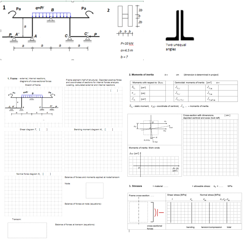 STATICS - FRAME / CROSS SECTION A. For the structure | Chegg.com