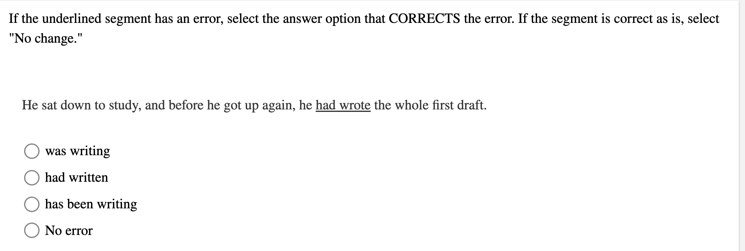 Solved If The Underlined Segment Has An Error Select The 9995
