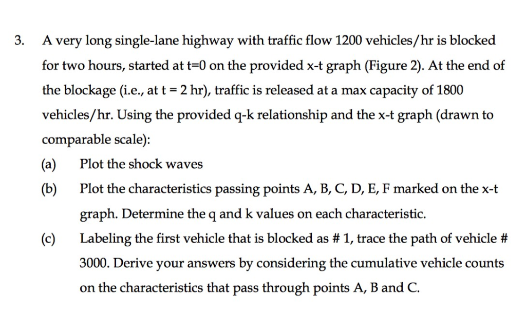 3. A very long single-lane highway with traffic flow | Chegg.com