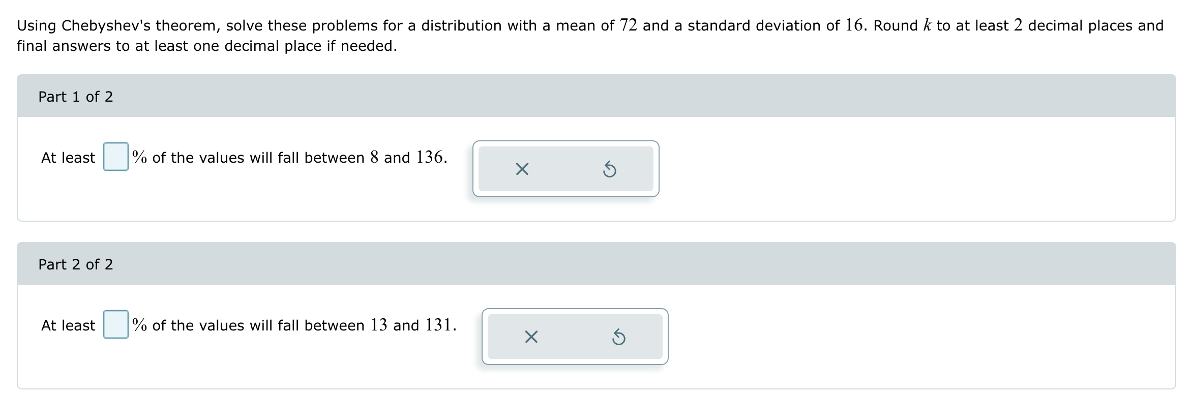 Solved Using Chebyshev's theorem, solve these problems for a | Chegg.com