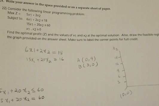 Solved Write your answer in the space provided or on a | Chegg.com