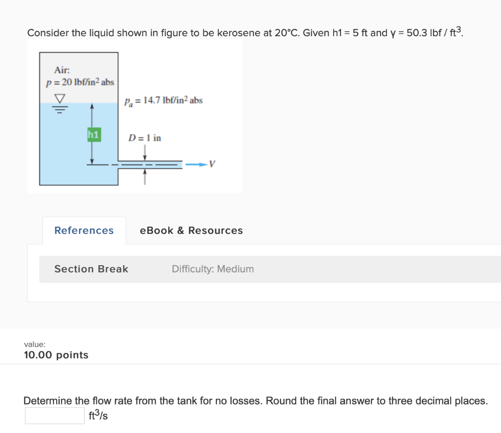 Solved Consider the liquid shown in figure to be kerosene at | Chegg.com