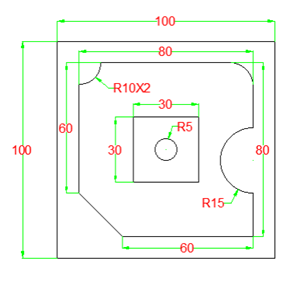 Solved Draw the below 2D drawing using AutoCAD with | Chegg.com