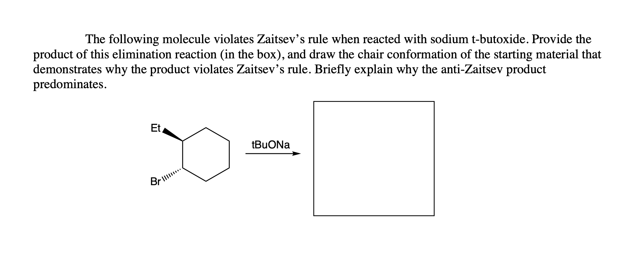 Solved The following molecule violates Zaitsev’s rule when | Chegg.com