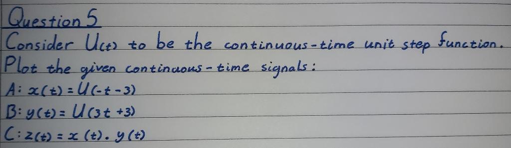 Solved Question 5 Consider Uces to be the continuous-time | Chegg.com