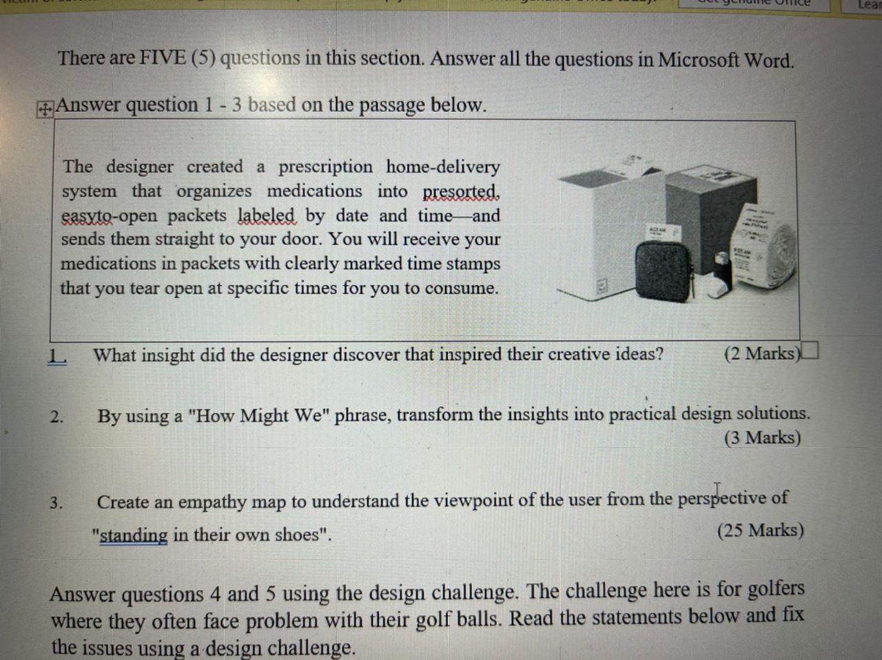 There are FIVE (5) questions in this section. Answer | Chegg.com