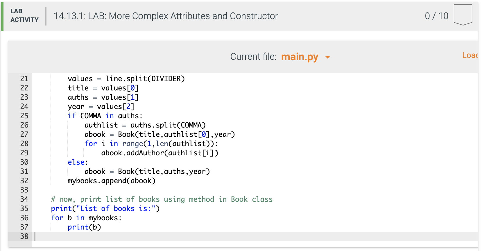 Solved 14.13 LAB: More Complex Attributes and Constructor In | Chegg.com