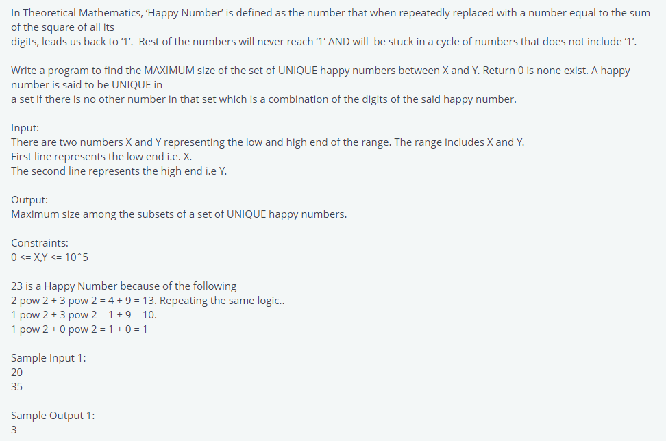 Solved In Theoretical Mathematics, 'Happy Number' is defined | Chegg.com
