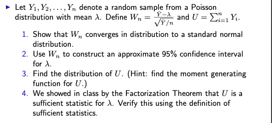 Solved Let Y1, Y2,...,Yn denote a random sample from a | Chegg.com