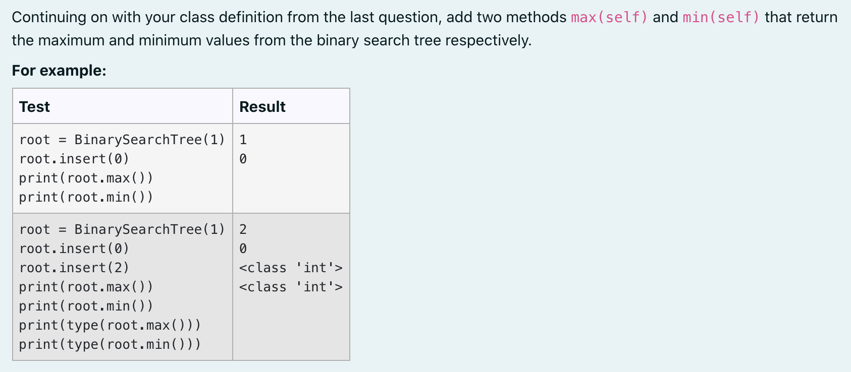 Solved Starting with the Binary SearchTree class definition | Chegg.com