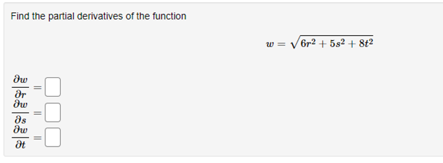 Solved Find The Partial Derivatives Of The Function