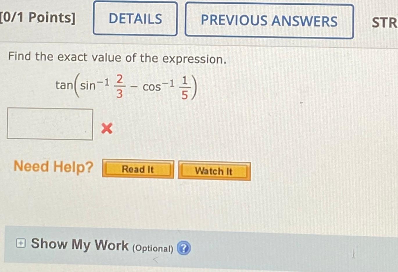 Solved Find the exact value of the expression. | Chegg.com