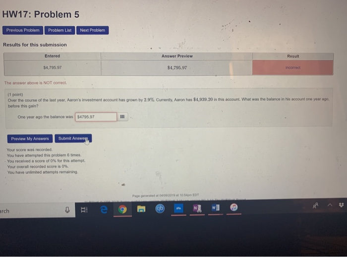 Solved HW17: Problem5 Previous Problem Problem ListNext | Chegg.com Solved HW17: Problem5 Previous Problem Problem ListNext | Chegg.com