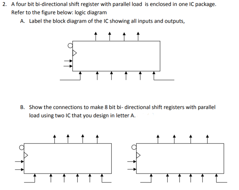 2. A four bit bi-directional shift register with | Chegg.com