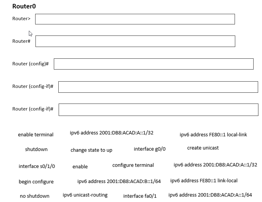 Solved Routero Router> Router# Router (config)# Router | Chegg.com