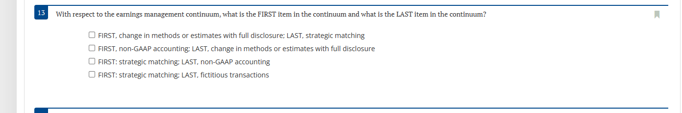 Solved With respect to the earnings management continuum, | Chegg.com
