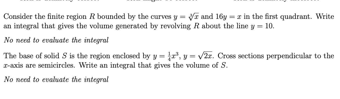 Solved Consider the finite region R bounded by the curves y | Chegg.com