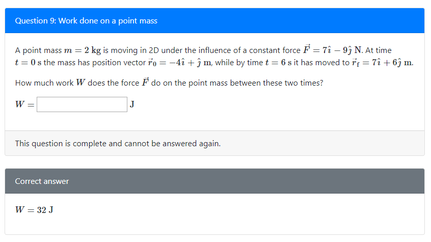 Solved Question 9: Work done on a point mass A point mass m | Chegg.com