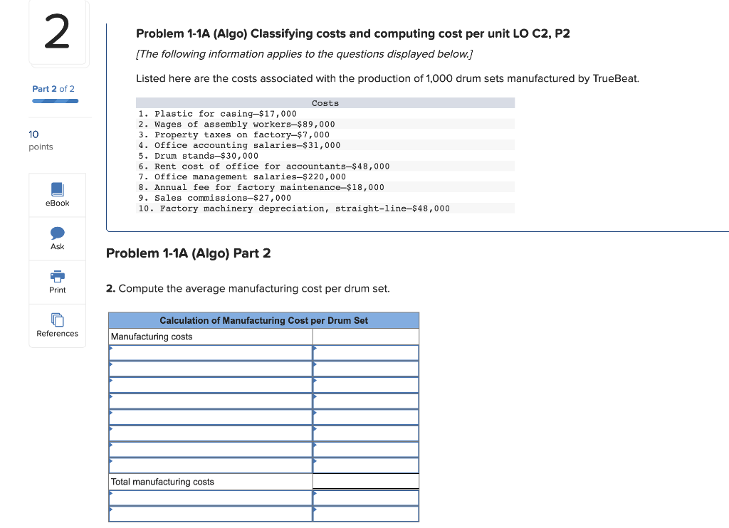Solved Required information Problem 1-1A (Algo) Classifying | Chegg.com