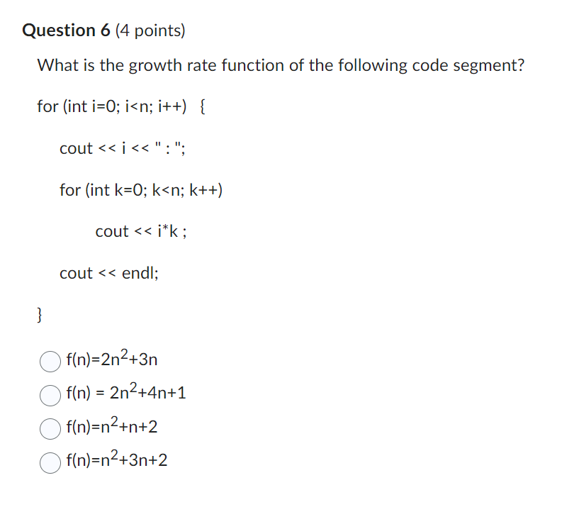 Solved Question 6 (4 points) What is the growth rate | Chegg.com