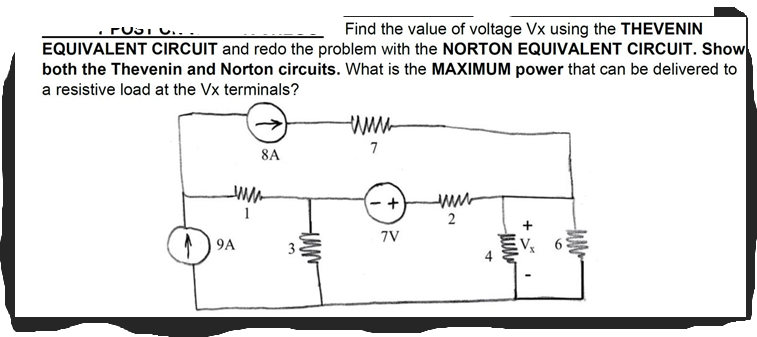 Solved Find the value of voltage Vx using the THEVENIN | Chegg.com