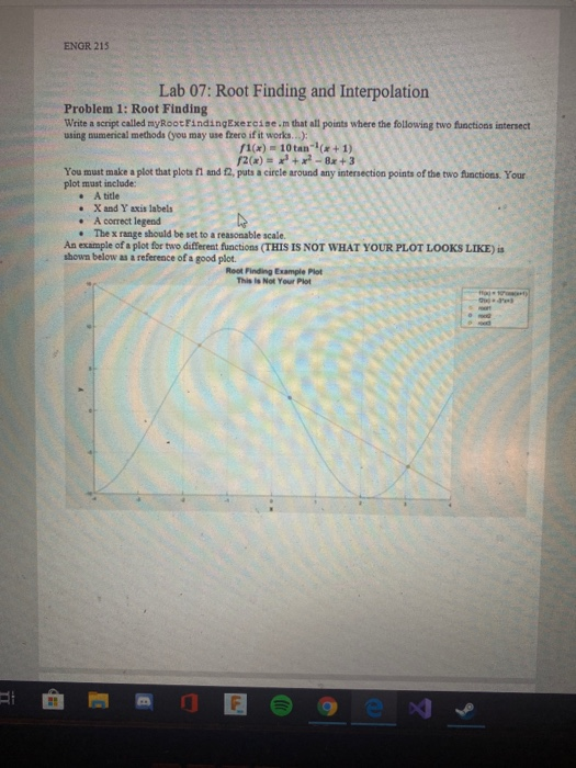 Solved ENOR 215 Lab 07: Root Finding and Interpolation | Chegg.com