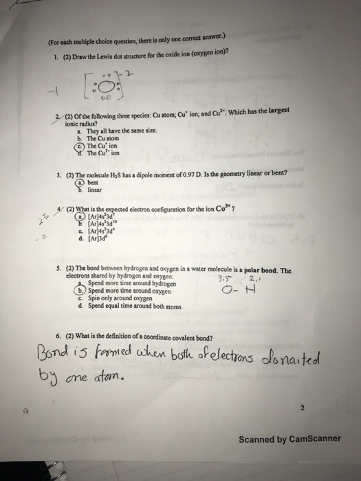 Solved (For each multiple choice question, there is only one | Chegg.com